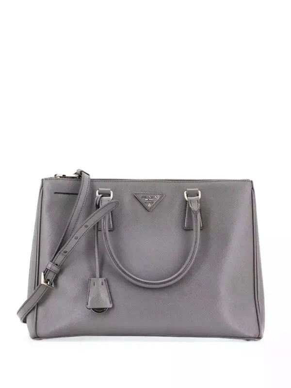 Prada Double Zip Lux Saffiano Leather Medium Tote Bag