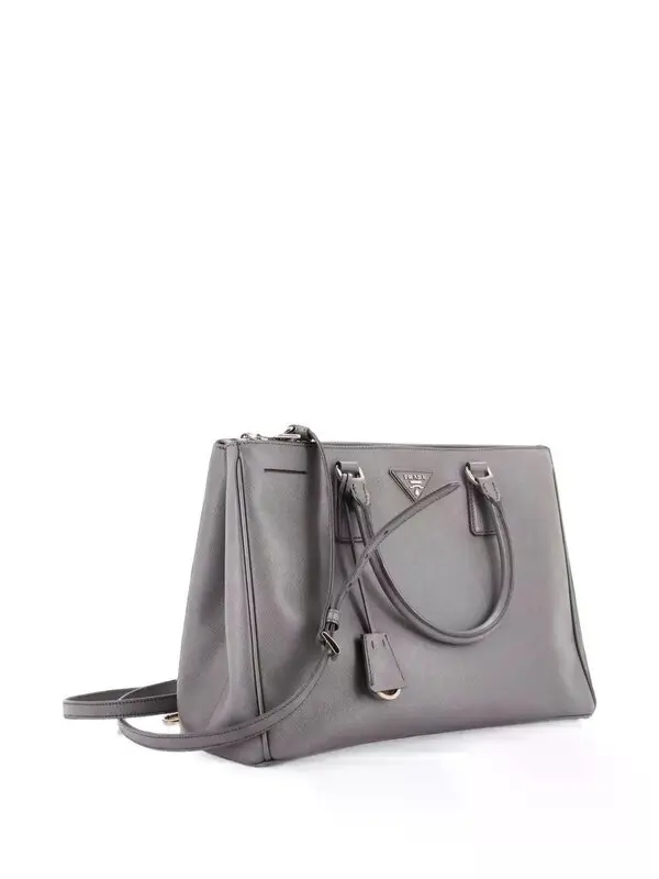 Prada Double Zip Lux Saffiano Leather Medium Tote Bag