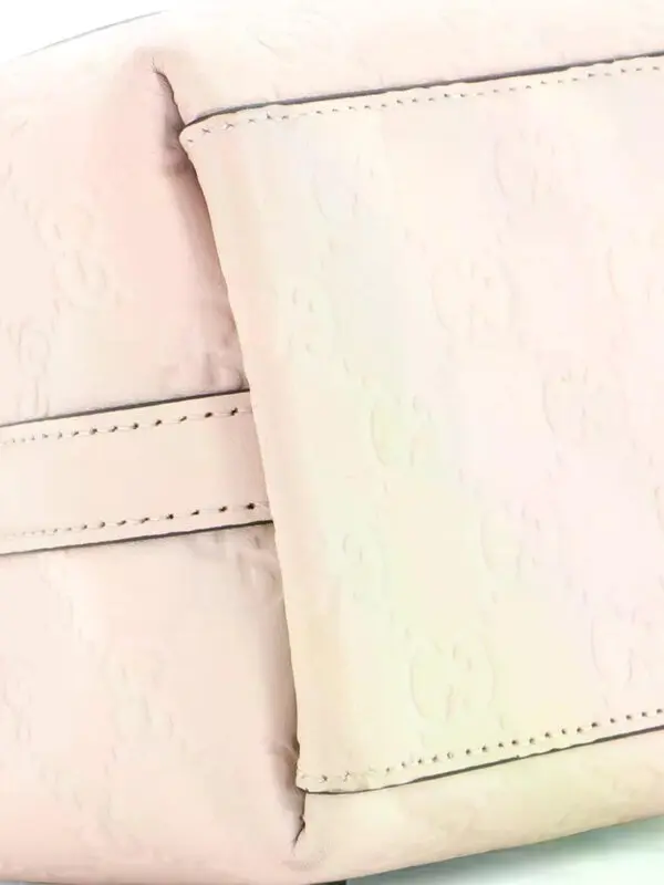 Gucci Gg Emblem Gg Embossed Leather Small Bucket Bag