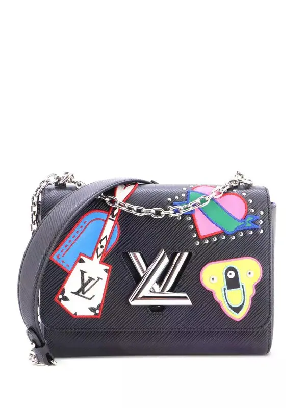 LOUIS VUITTON Twist Handbag Limited Edition Patches Epi Leather Mm Shoulder Bag - Black