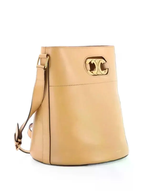 Celine Maillon Triomphe Leather Medium Bucket Bag
