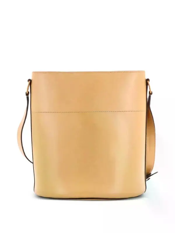 Celine Maillon Triomphe Leather Medium Bucket Bag - Neutrals