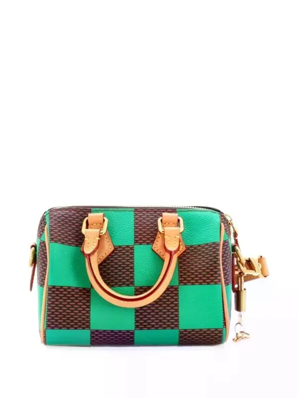 LOUIS VUITTON Speedy Bandouliere Bag Damier Pop 18 Satchel - Green