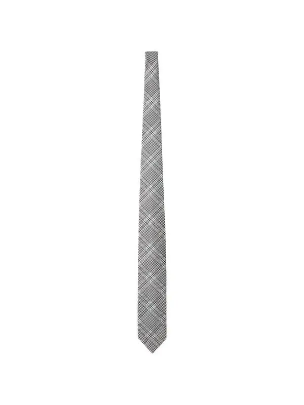 LARDINI Prince Of Wales Check Neck Tie - Black