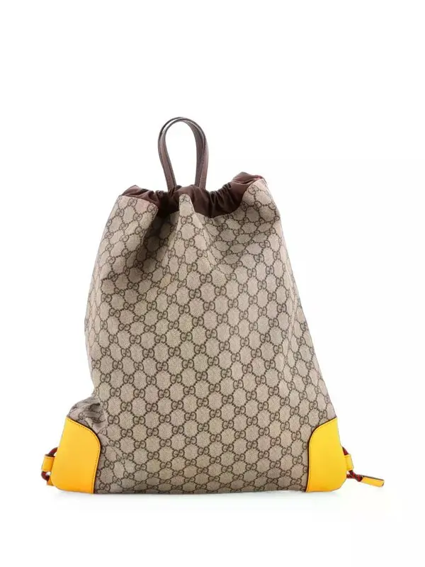 Gucci Neo Vintage Drawstring Gg Coated Canvas Large Backpack