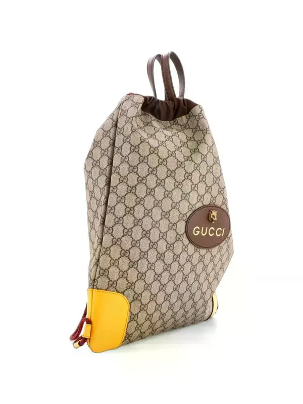 Gucci Neo Vintage Drawstring Gg Coated Canvas Large Backpack
