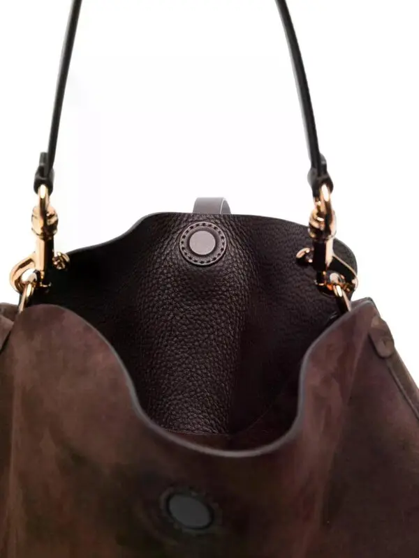 Etro Pony Suede Buckle-detail Shoulder Bag - Brown