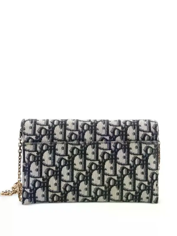 Dior Saddle Chain Wallet Oblique Canvas Cross Body Bag