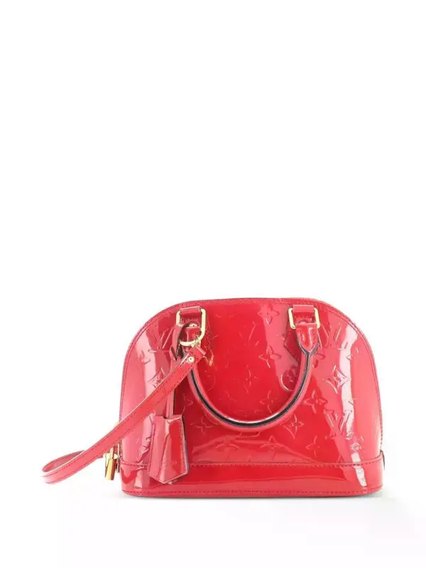 LOUIS VUITTON Monogram Vernis Bb Alma Handbag Shoulder Bag - Red