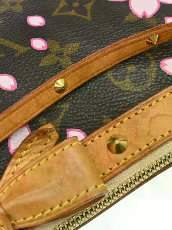 LOUIS VUITTON X Takashi Murakami 2003 Pochette Accessoires Cherry Blossom Monogram Tote Bag
