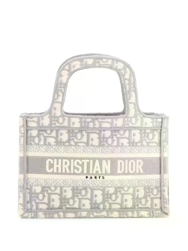 Dior Book Oblique Canvas Mini Tote Bag - Grey
