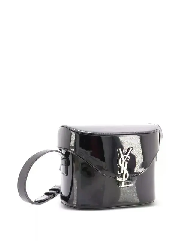 Saint Laurent June Box Bag Patent Shoulder Bag - Black