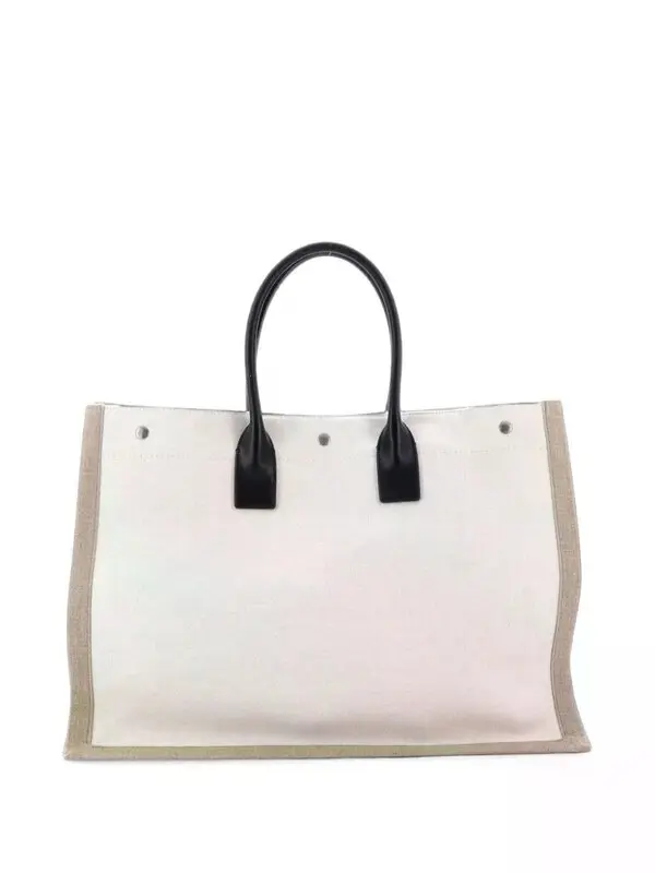 Saint Laurent Rive Gauche Shopper Canvas Large Tote Bag