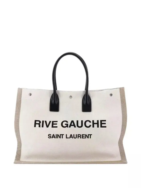 Saint Laurent Rive Gauche Shopper Canvas Large Tote Bag