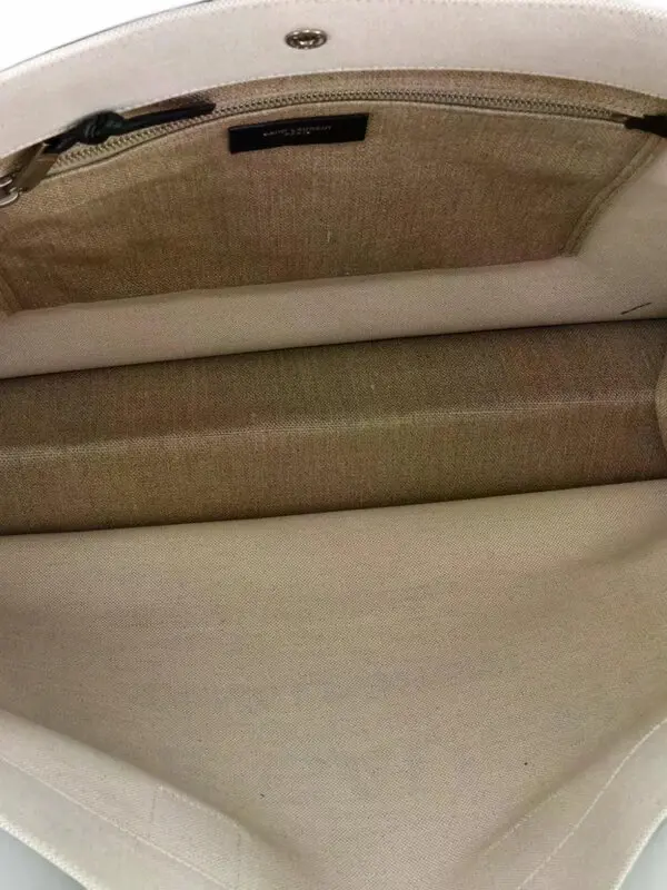 Saint Laurent Rive Gauche Shopper Canvas Large Tote Bag