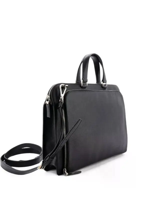 Prada Saffiano Leather Travel Briefcase Tall Business Bag