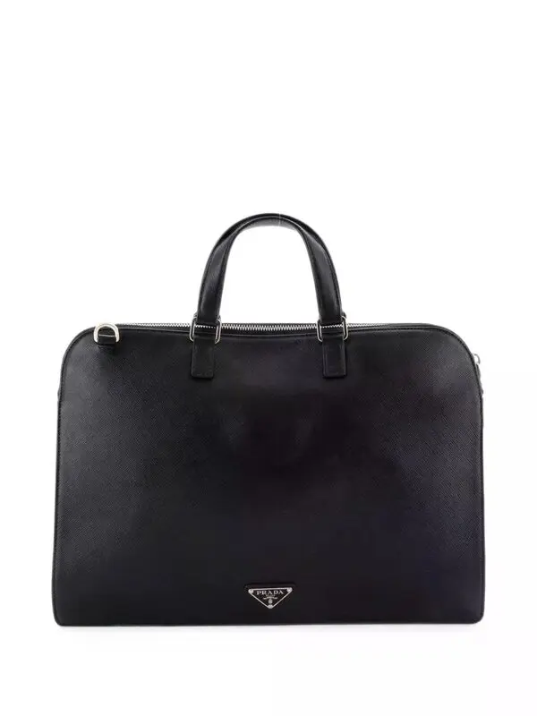 Prada Saffiano Leather Travel Briefcase Tall Business Bag