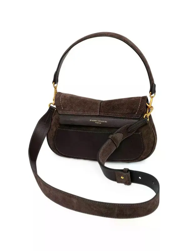 GIANNI CHIARINI Medium Helena Round Contrast-stitch Suede Shoulder Bag