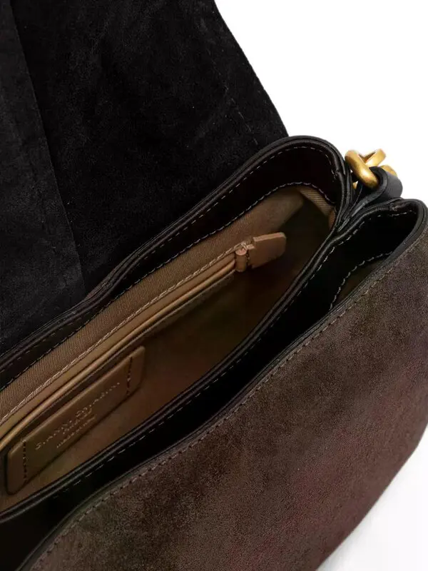 GIANNI CHIARINI Medium Helena Round Contrast-stitch Suede Shoulder Bag