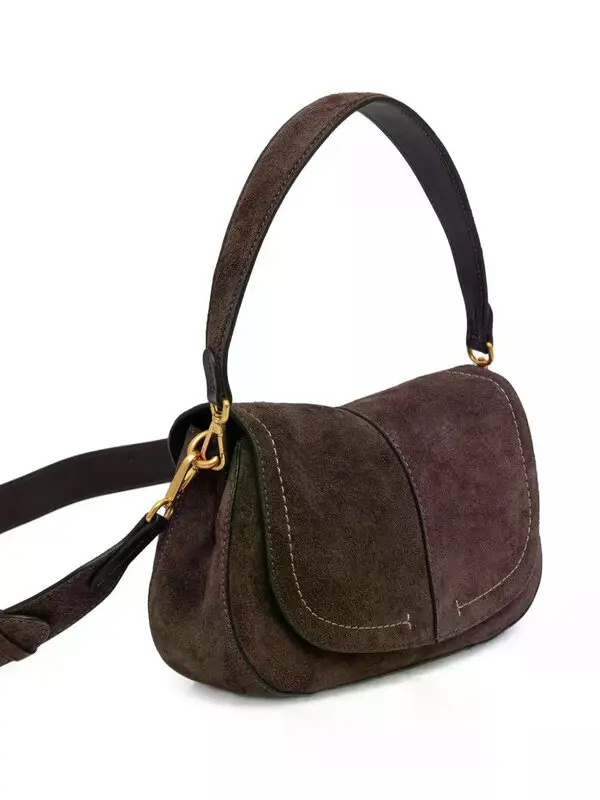 GIANNI CHIARINI Contrast-stitch Suede Shoulder Bag