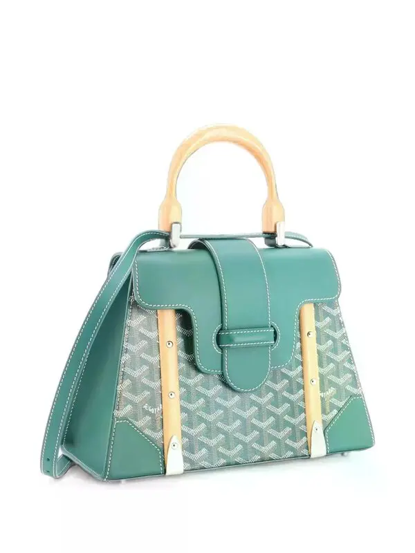 Goyard Saigon Top Handle Coated Canvas With Leather Pm Satchel