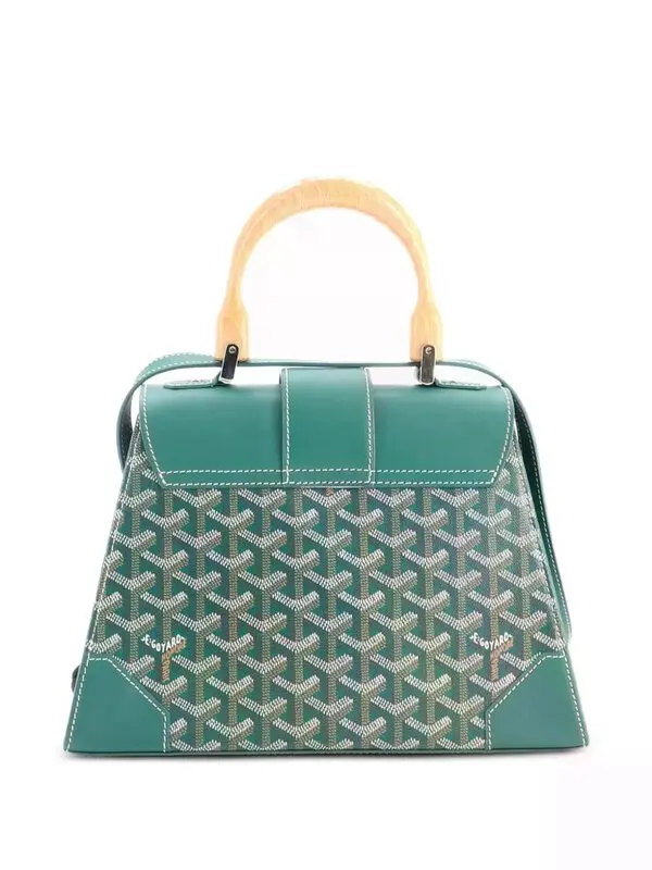 Goyard Coated Canvas With Leather Saigon Pm Satchel - Green