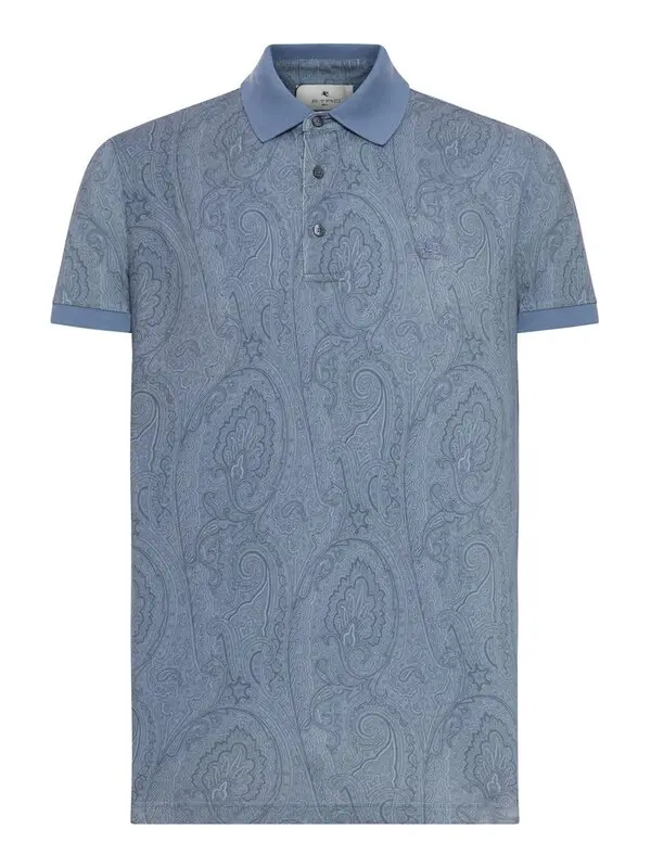Etro Cotton Polo Shirt With Arnica Pattern