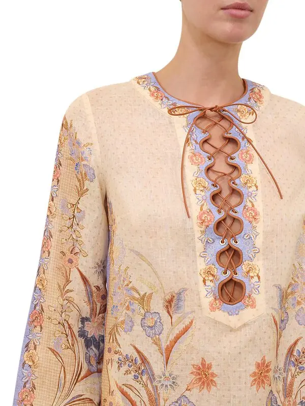 Zimmermann Indra Linen Mini Tunic Dress
