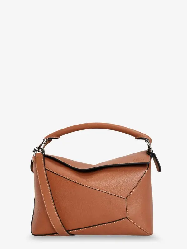 Loewe Puzzle Edge Leather Handbag With Engraved Anagram Logo - Tan