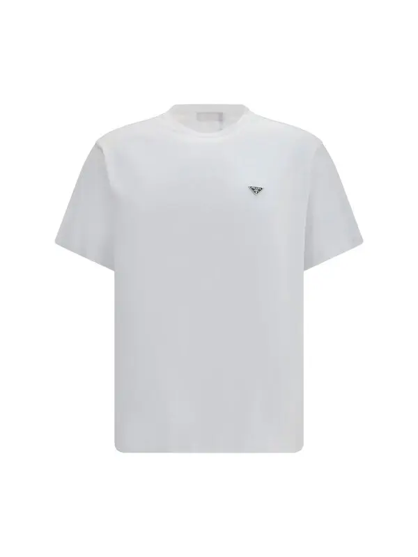 Prada Cotton T-shirt With Triangle Logo