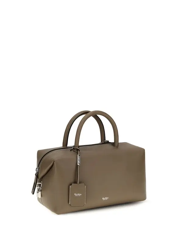 Max Mara Holdall Leather Handbag - Cream