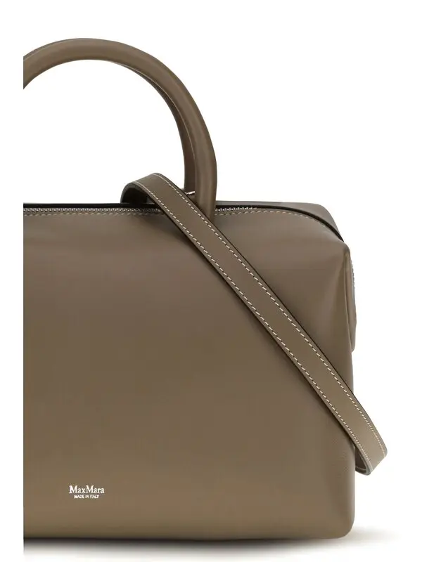 Max Mara Holdall Leather Handbag - Cream