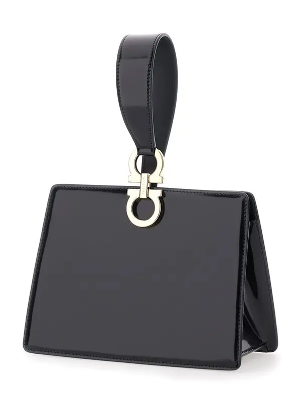 FERRAGAMO Leather Clutch With Gancini Clasp - Multicolor