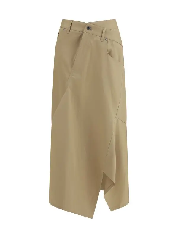 Loewe Asymmetric Cotton Midi Skirt