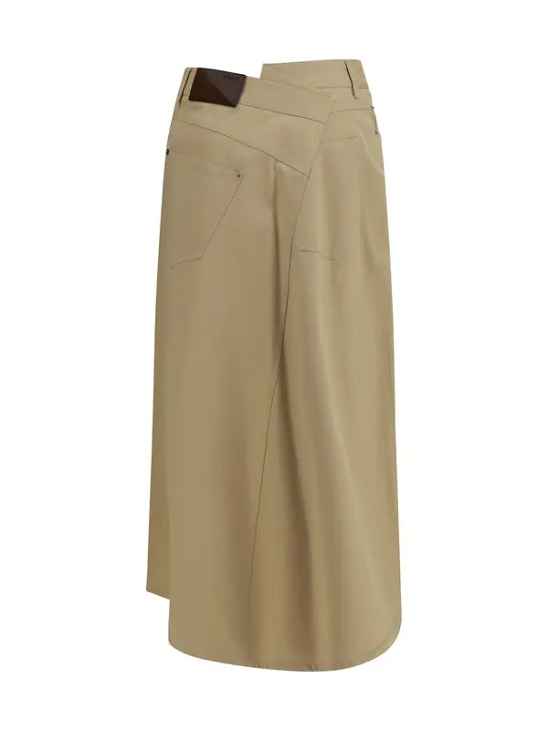 Loewe Asymmetric Cotton Midi Skirt