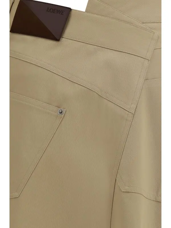 Loewe Asymmetric Cotton Midi Skirt