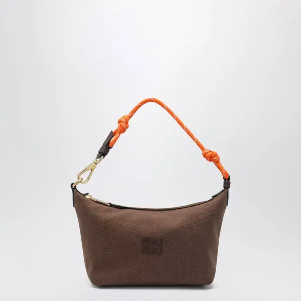 Miu Miu Cocoa/orange Gabardine Pouch - Brown