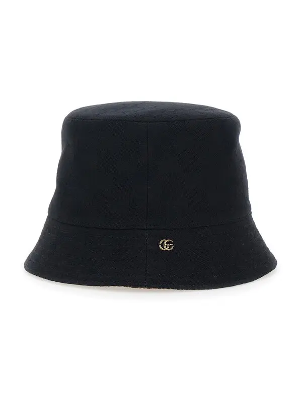 Gucci Cotton Bucket Hat With Gg Logo Plate - Multicolor