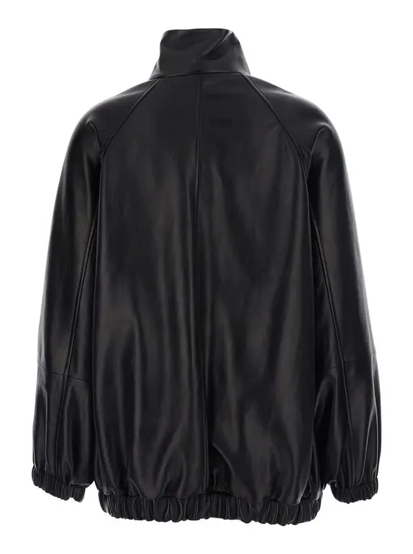 Brunello Cucinelli High Collar Leather Jacket