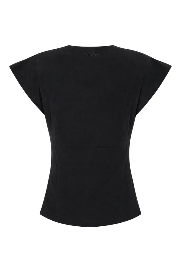 Isabel Marant Étoile V-neck Fitted Cap Sleeve Top