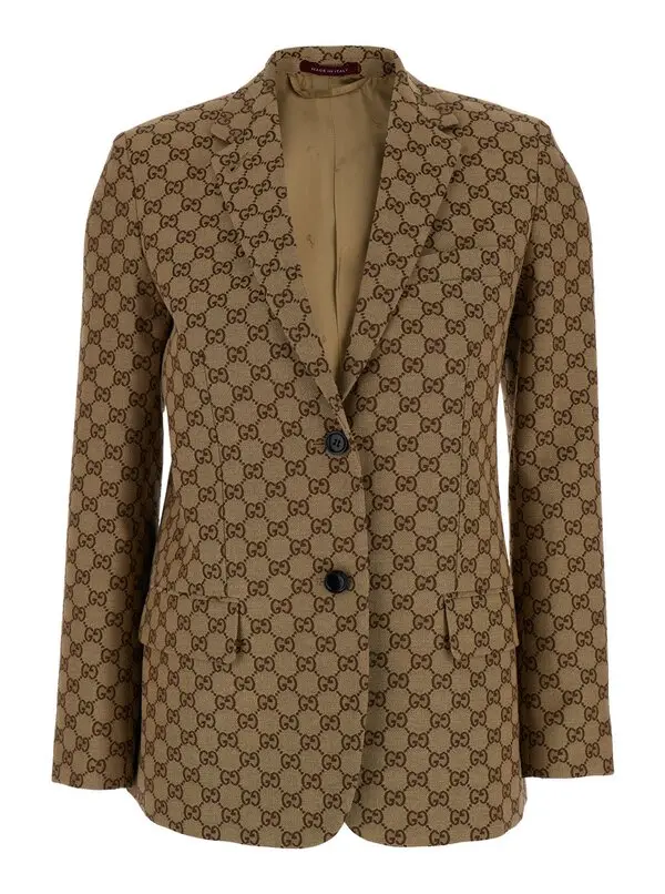 Gucci All-over Gg Motif Blazer - Multicolor