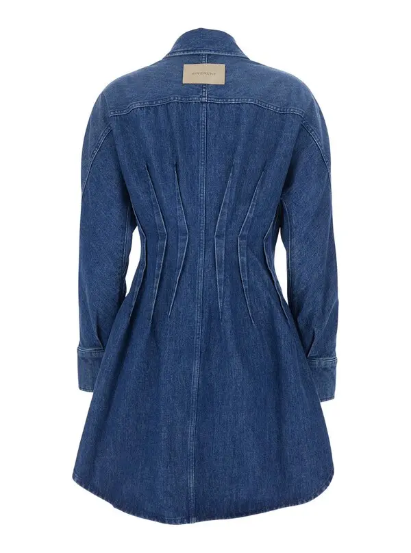 Givenchy Denim Dress With Pointed Collar - Multicolor
