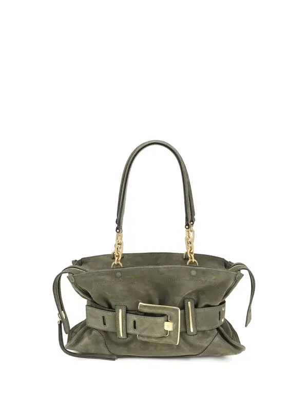 Balmain Anthem Bag In Suede Leather