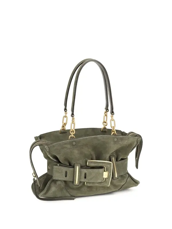 Balmain Anthem Bag In Suede Leather