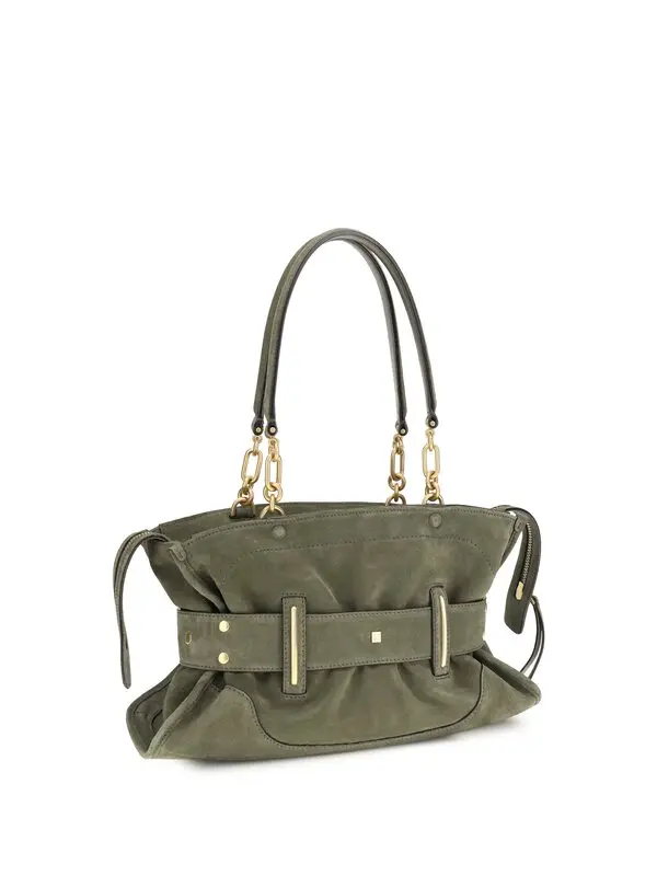 Balmain Anthem Bag In Suede Leather