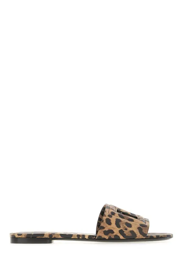 Dolce & Gabbana Leopard/cheetah Print Flat Slide Slippers - Multicolor