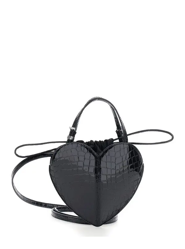 ROTATE BY BIRGER CHRISTENSEN Handbag With Heart Silhouette And Embossed Crocodile Effect - Multicolor