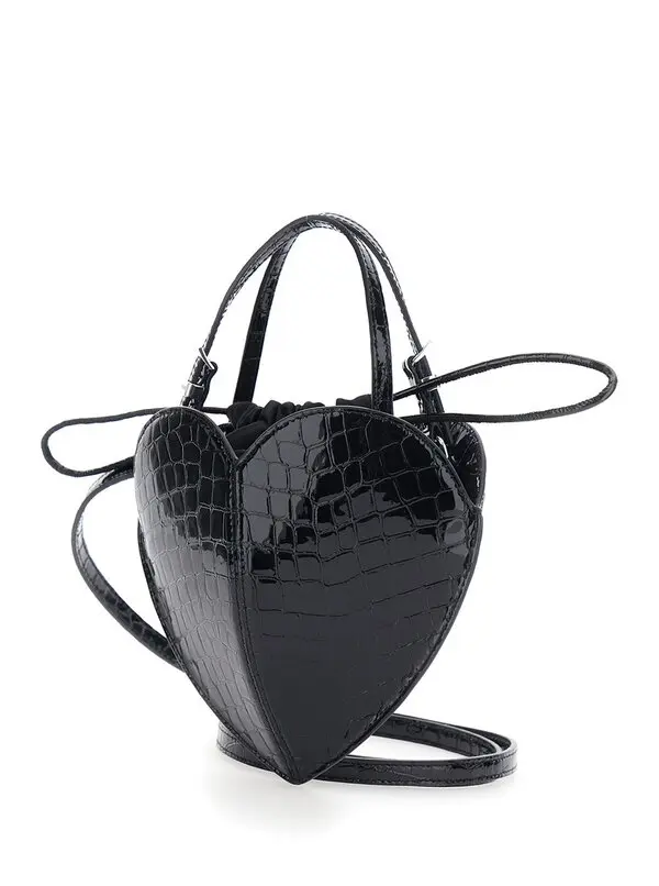 ROTATE BY BIRGER CHRISTENSEN Handbag With Heart Silhouette And Embossed Crocodile Effect - Multicolor