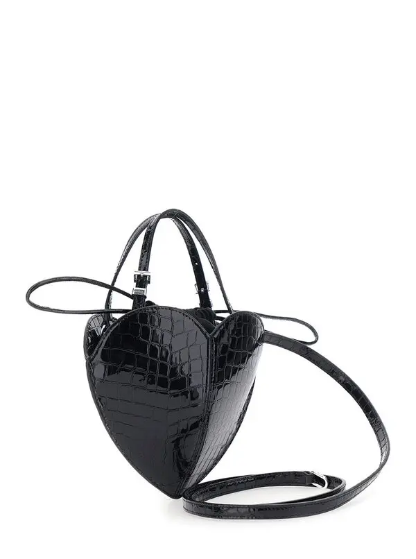 ROTATE BY BIRGER CHRISTENSEN Handbag With Heart Silhouette And Embossed Crocodile Effect - Multicolor