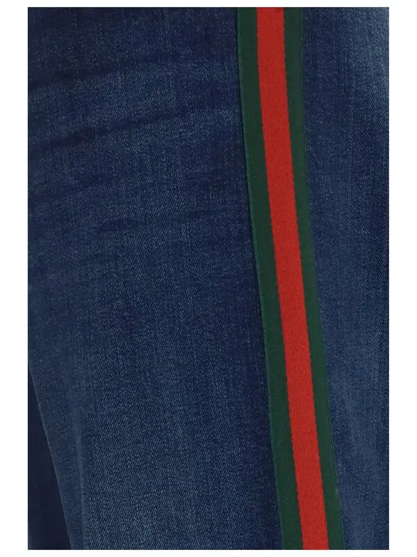 Gucci Cotton Jeans With Web Stripe